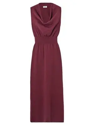 Simkhai Ramona Draped Wool-blend Midi Dress - Burgundy