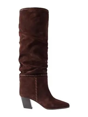 JIMMY CHOO Hart Whipstitched Knee Boots - Brown