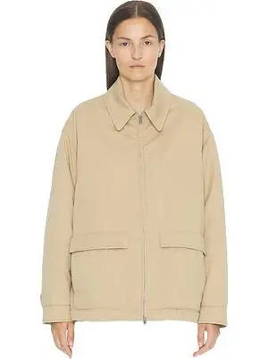 THE ROW The Row Aurelius Zip-Up Jacket With Buckle Detailing Sand