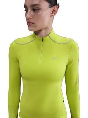 Nike Swift Therma-fit Adv 1/4-zip Running Top With Reflective Accents - Green