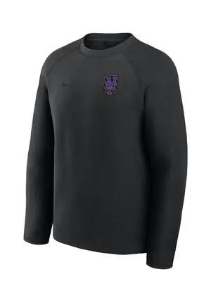 Nike New York Mets Tech Fleece Mlb Pullover Crew - Black