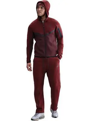 Nike Tech Open-hem Fleece Pants - Red