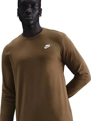 Nike Sportswear Club Long-sleeve T-shirt - Brown