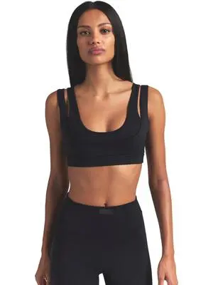 Nike Skims Matte Double-strap Scoop Bra - Black