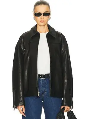 GRLFRND Alek Leather Moto Jacket - Black