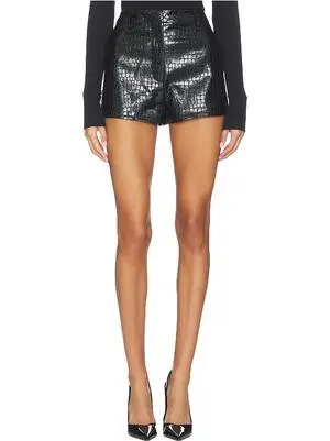 LOVERS AND FRIENDS Arden Faux Croc Shorts - Black