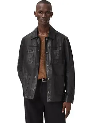ALLSAINTS Saxon Leather Jacket - Black