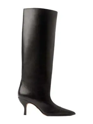 SANIA D'MINA Avenue High Wide Shaft Boots - Black
