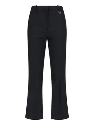 Burberry Logo Wool Pants - Black