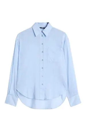 7 For All Mankind Oversize Button Down Shirt - Blue