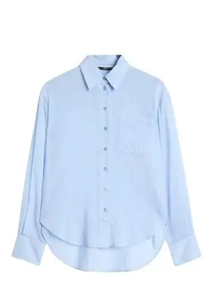 7 For All Mankind Oversize Button Down Shirt - Blue