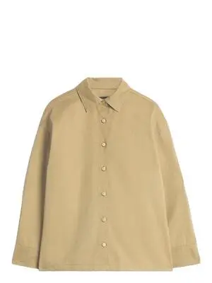7 For All Mankind Comfort Twill Pleated Overshirt - Natural