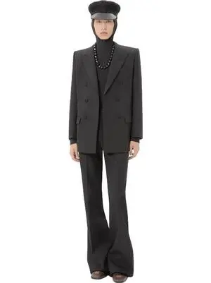 Valentino Garavani Double-breasted Wool Gabardine Jacket - Black
