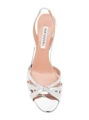 AQUAZZURA 50mm Tati Specchio Halter Sandals - Silver