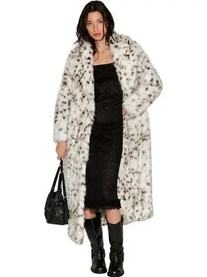 Apparis Gabrielle Faux Fur Long Coat - Blanc