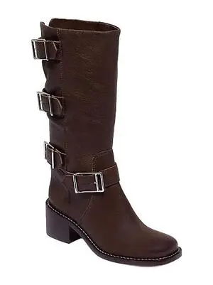 Bernardo Leather Moto Boots - Brown