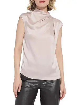 Lyssé Aisha Draped Satin Top - Rose Petal