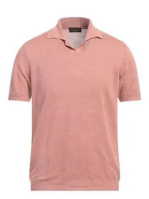 ROBERTO COLLINA Linen Knit Polo Shirt - Pink