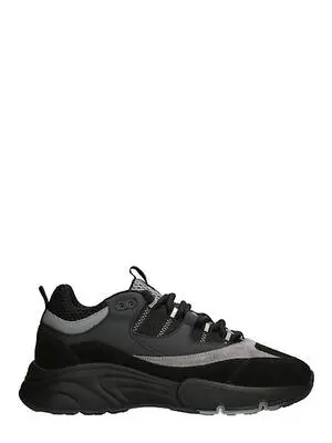 CLEENS Aero Runner Leather, Suede And Mesh Trainers - Black