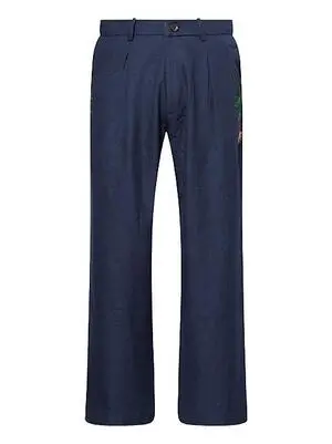 KARTIK RESEARCH Pleat Embroidered Wool Trousers