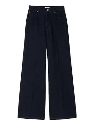 Sandro Wide-leg Mid-rise Jeans - Blue Jean