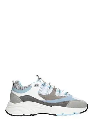 CLEENS Aero Runner Leather, Suede And Mesh Trainers - Blue/pal.c