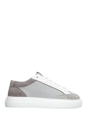 CLEENS Luxor Suede And Mesh Trainers - Grey/light