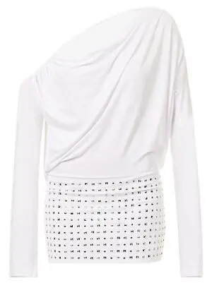 JADED LONDON Arina Studded Jersey Mini Dress - White