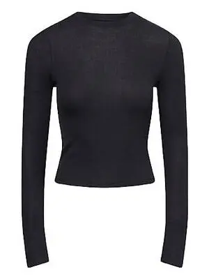 Bo+tee Stretch-woven Long-sleeve Top - Black