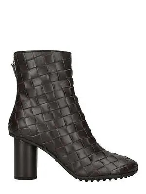 Bottega Veneta Atomic 75 Weave Intrecciato Leather Ankle Boots - Brown