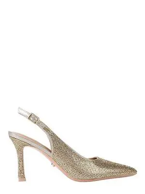 Carvela Corletta Woven Heeled Slingback Courts - Gold