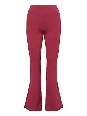 Bo+tee Flared High-rise Leggings - Burgundy
