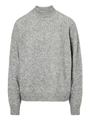 ADANOLA Oversized Crewneck Wool-blend Jumper - Dark Grey Melange