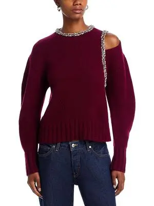 Simkhai Wool-blend Round Neck Pullover Sweater - Oxblood