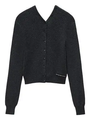 Alexander Wang Wool Blend V-neck Cardigan Sweater - Charcoal