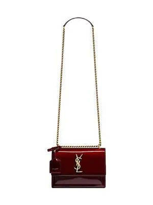Saint Laurent Sunset Small Shoulder Bag - Gloss Burgundy