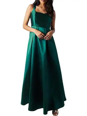 Coast Scoop Neck Maxi Twill Bridesmaids Dress - Emerald