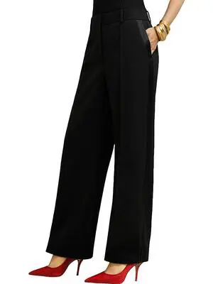 REISS Della Tux Wide Leg Trousers - Black
