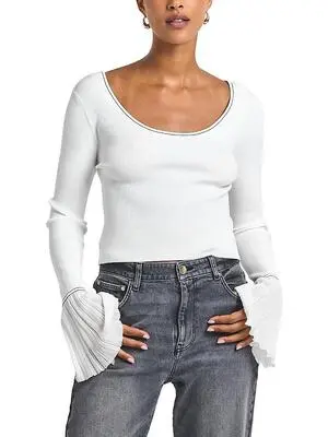Derek Lam 10 Crosby Calliope Rib Knit Top - White