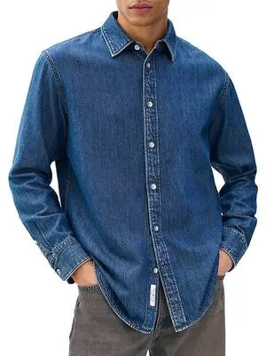Rag & Bone Finch Denim Relaxed Fit Button Down Shirt - Kenmare