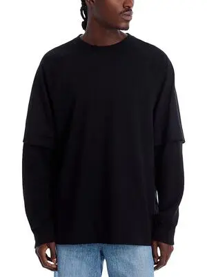 Helmut Lang Double Layer Crewneck Tee - Black