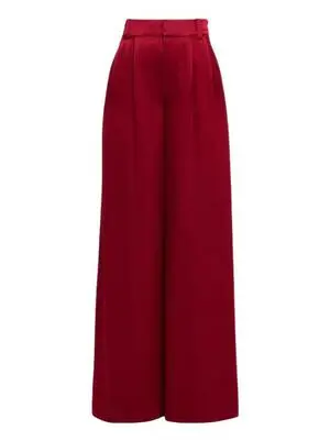 Alice + Olivia Kennedy Pleated Wide Leg Pants - Oxblood