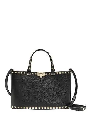 Valentino Garavani Rockstud Top Handle Bag - Black