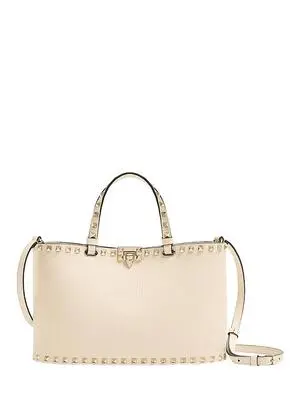 Valentino Garavani Rockstud Top Handle Bag - Light Ivory
