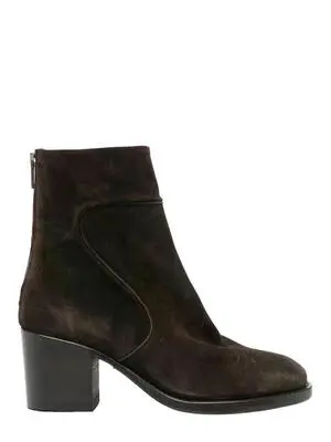 PANTANETTI Suede Block-heel Boots - Brown