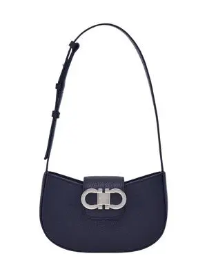 FERRAGAMO Double Gancini Mini Shoulder Bag Blue