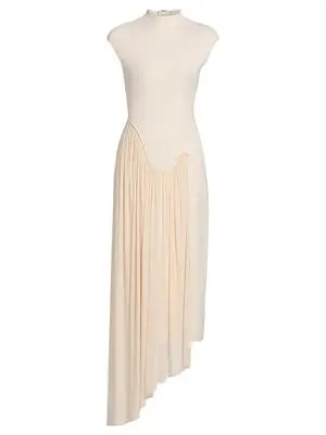 ET OCHS Francis Draped Knit Midi Dress - Ivory