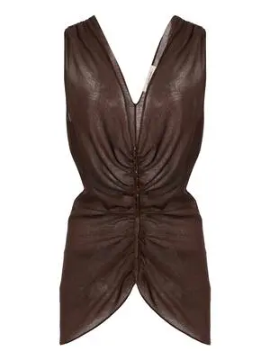 COLLEEN ALLEN Exclusive Silk-Chiffon Sleeveless Top