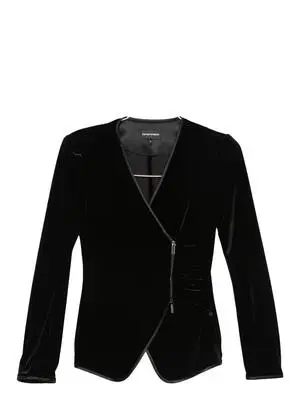 Emporio Armani Velvet Blazer Jacket - Black