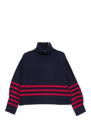 SEMICOUTURE Elisa Wool-blend Turtleneck Jumper - Blue